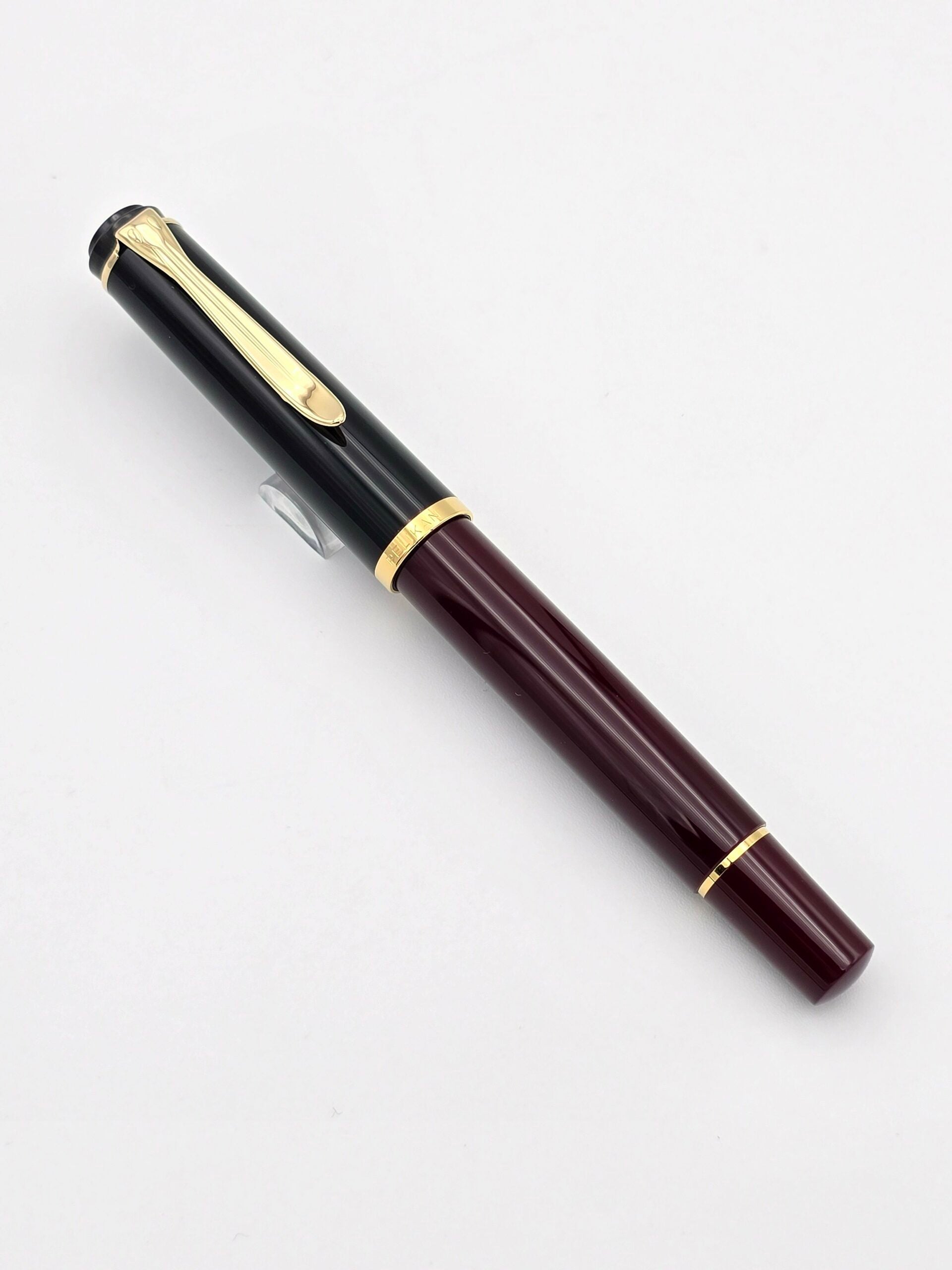 Pelikan M200 Burgundy Black - Medium Steel Nib - Pen Realm