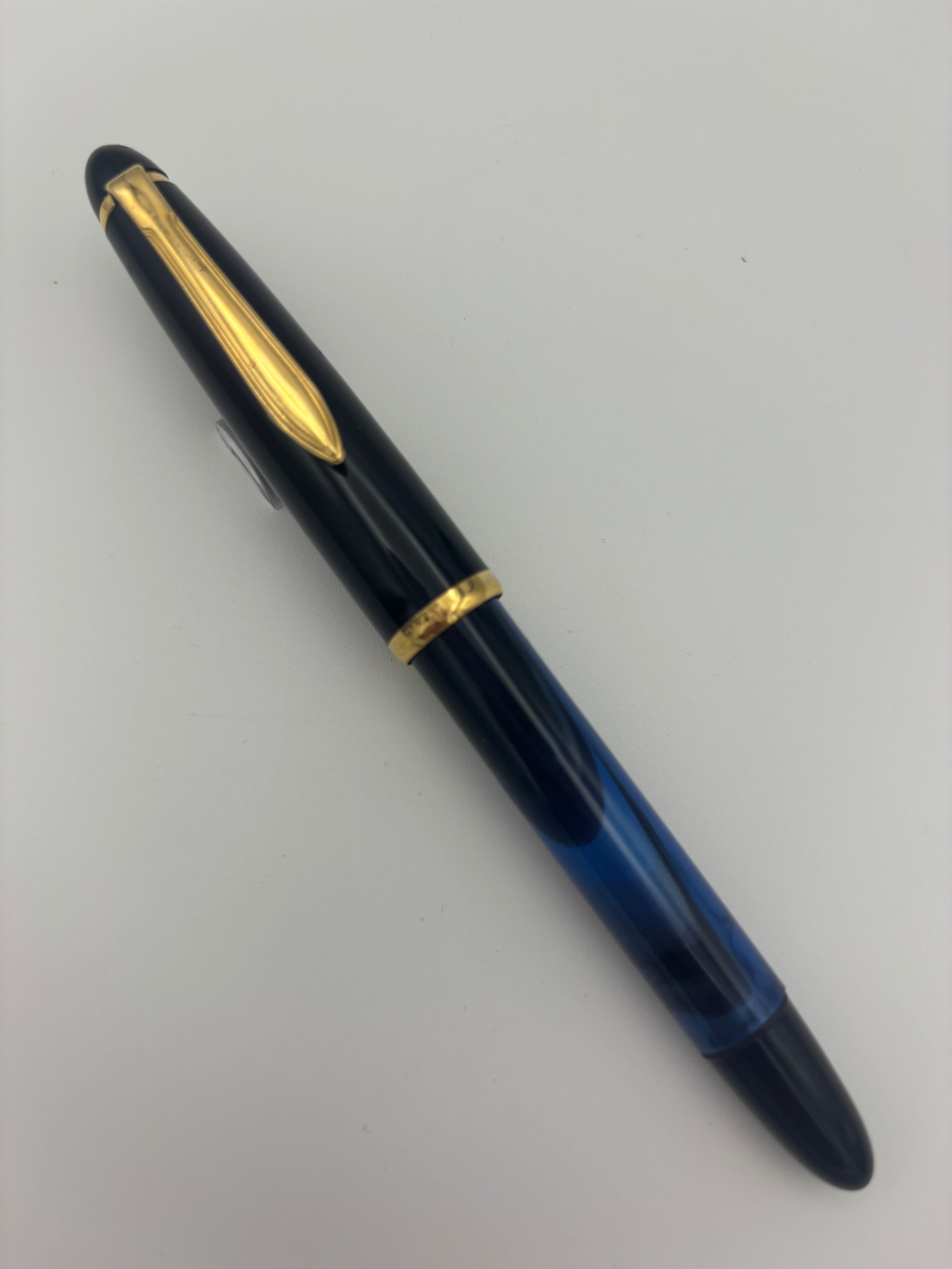 Senator Fountain Pen Blue Swirl - Broad Steel Nib - Pen Realm