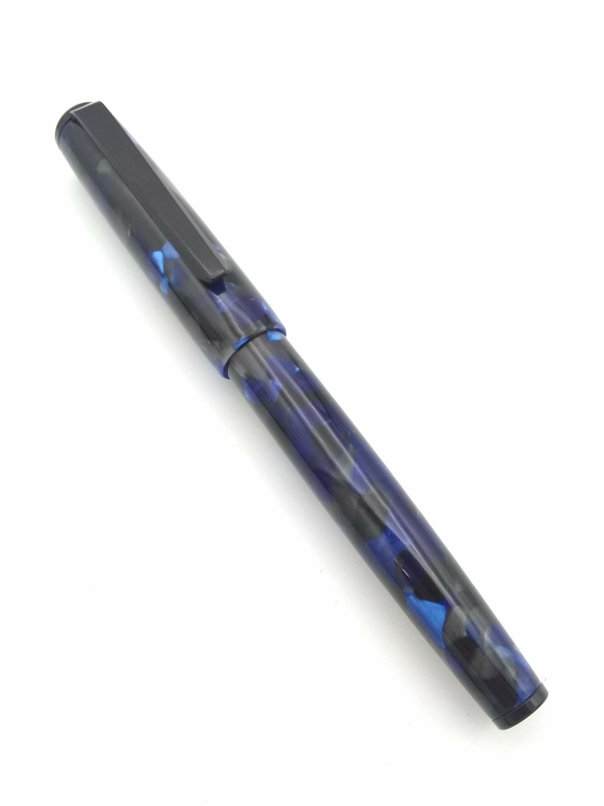 Karas Kustoms Decograph Black & Blue Mottled - Medium Steel Nib - Pen Realm